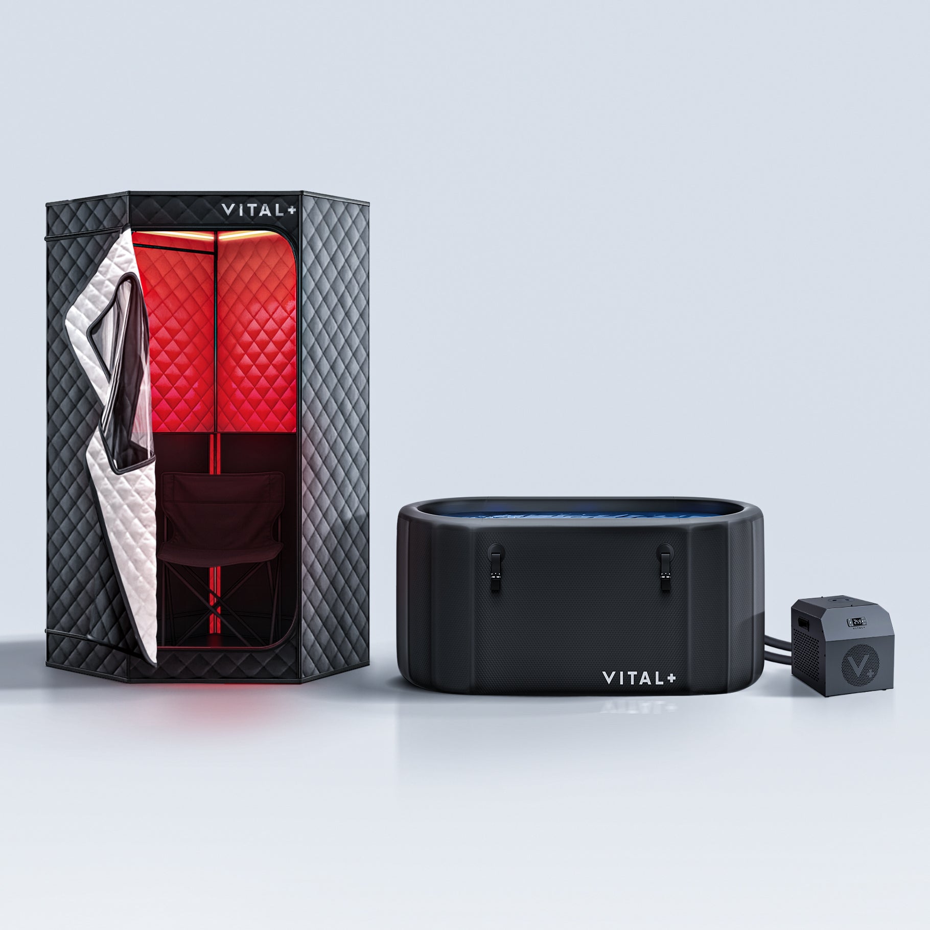 Sauna Infrared + Ice Bath Pro + UX2 Chiller – VITAL+